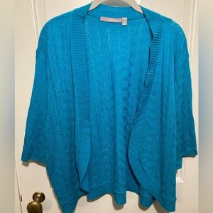 NY Collection | Sweaters | Ny Collection Oversize Geo Print Poncho ...